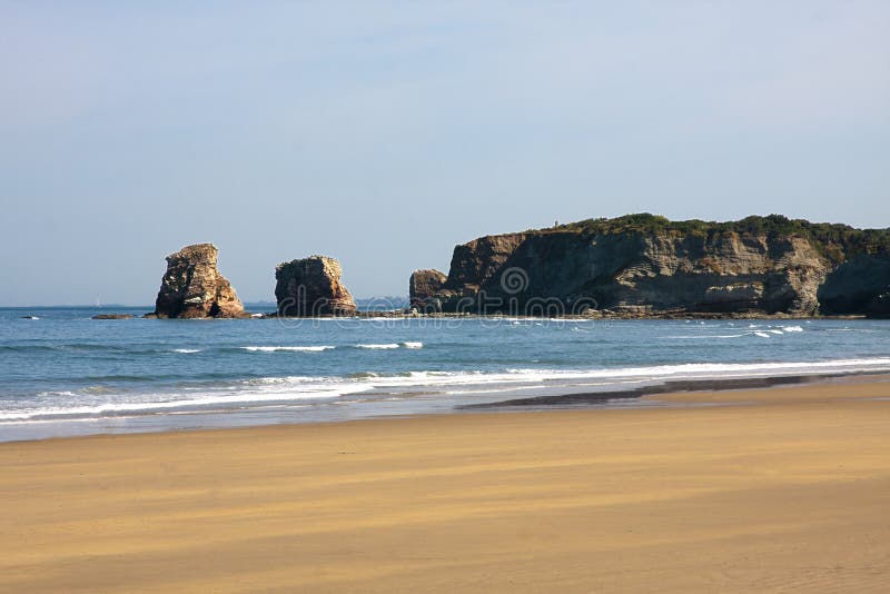 Beach hendaye, france stock image. Image of house, wallpapers - 26819725