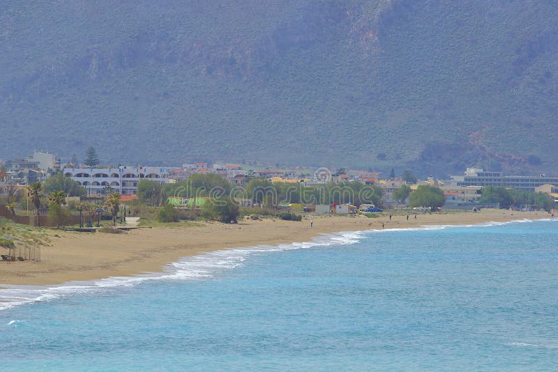 Beach in Heraklion in Crete, Greece Stock Image - Image of crete ...