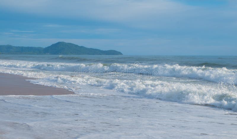 The Beach with High and Strong Wave Sea Stock Image - Image of ...