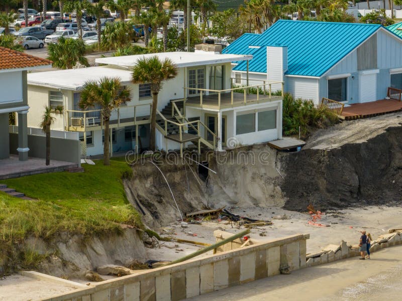 Beach Homes Collapse Aftermath Hurricane Nicole Daytona Florida ...