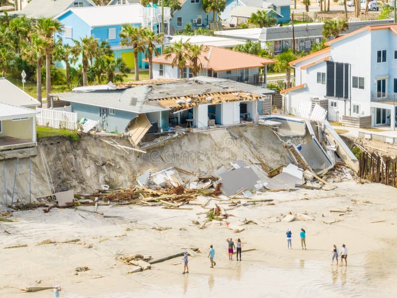 Beach Homes Collapse Aftermath Hurricane Nicole Daytona Florida ...