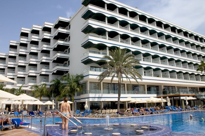 Beach Hotel in Maspalomas, Can Stock Image - Image of architecture ...