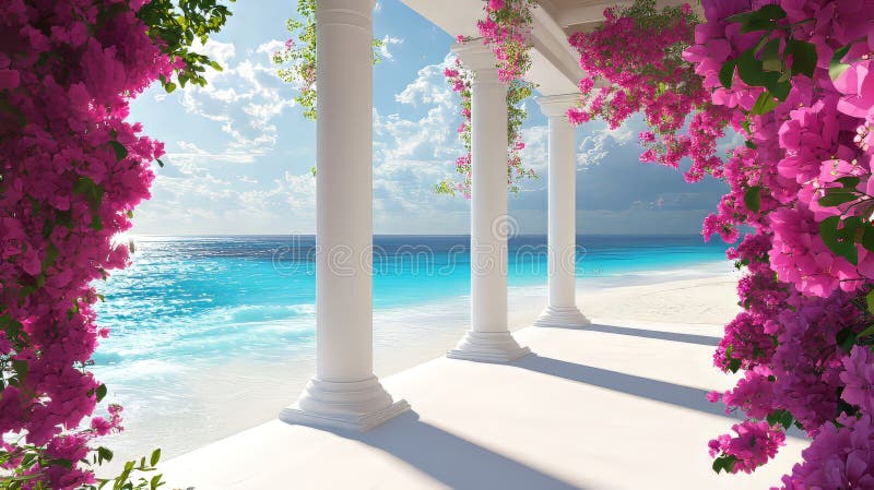 Beach House that is Bright and Airy Featuring an Open Terrace with ...