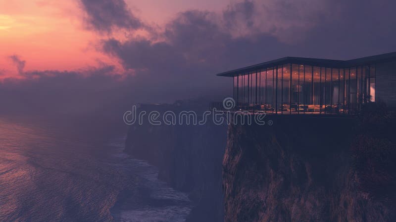 A Beach House of Contemporary Style Teetering on the Edge of a Rugged ...