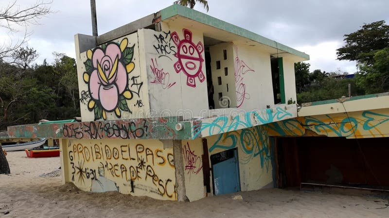 Beach House with Graffiti Got Damage and Abandoned because of Beach ...