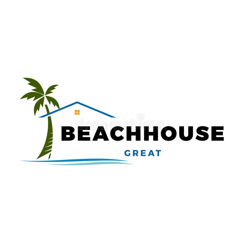 Beach House Icon Logo Design Template Stock Vector - Illustration of ...