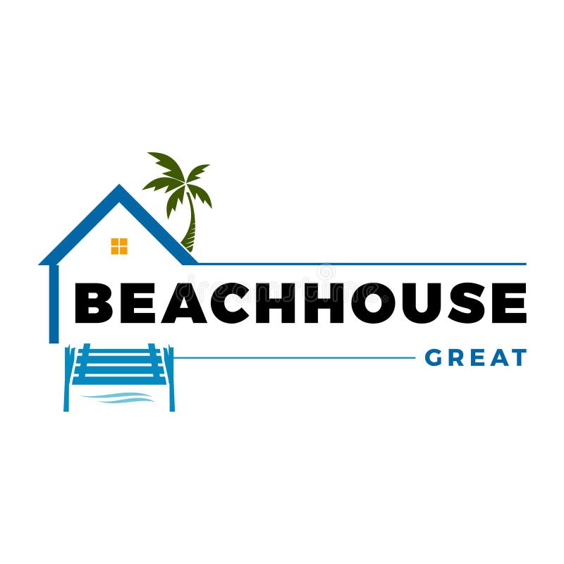 Beach House Icon Logo Design Template Stock Vector - Illustration of ...