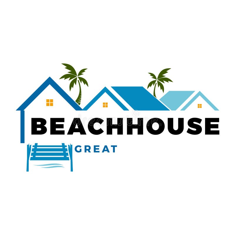 Beach House Icon Logo Design Template Stock Vector - Illustration of ...