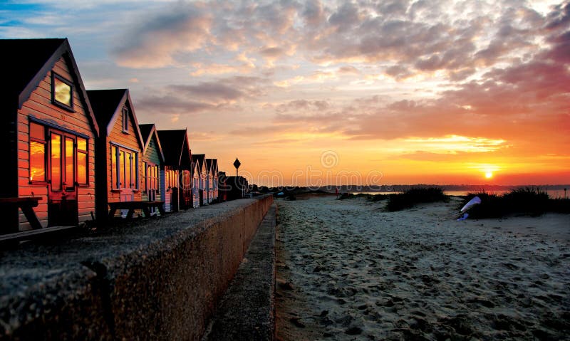 Beach House Sunrise Reflection Stock Photo - Image of quiet, peaceful ...