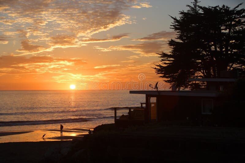 Beach House at sunset stock image. Image of plush, rich - 7848647
