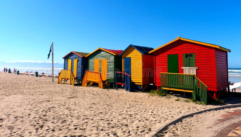 Beach Houses at Muizenberg stock photo. Image of nature - 134385698