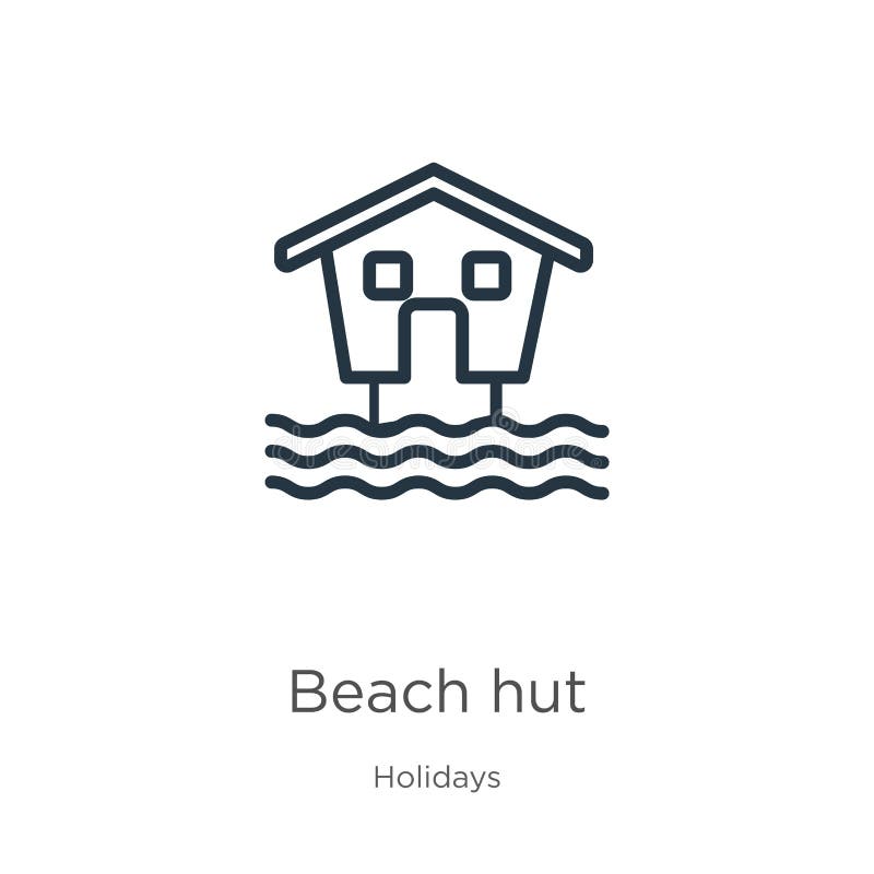 Beach House Icon. Thin Linear Beach House Outline Icon Isolated on ...