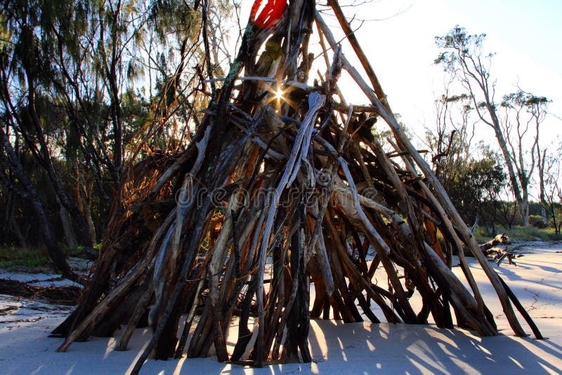 Beach hut stock image. Image of remote, built, beach - 87567843