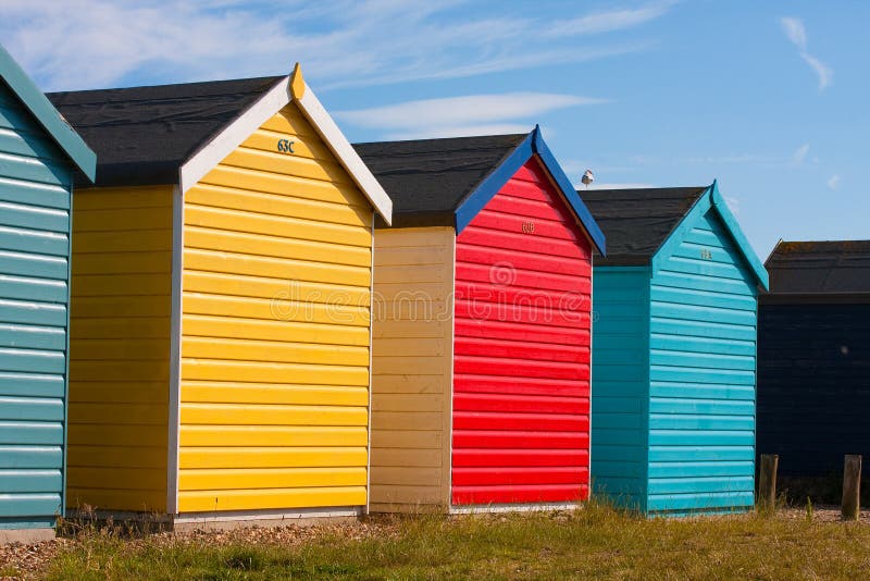 Traditional English Beach Huts Stock Image - Image of traditional ...