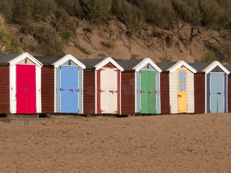Beach huts stock photo. Image of england, coastline, north - 16736516