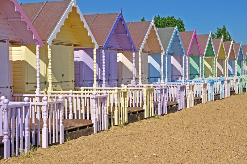 Pretty beach huts stock image. Image of colourful, relax - 5068875