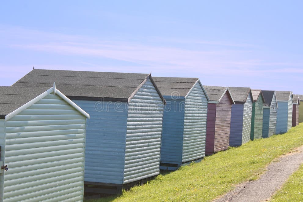 Beach Huts stock photo. Image of holidays, holiday, families - 26044330