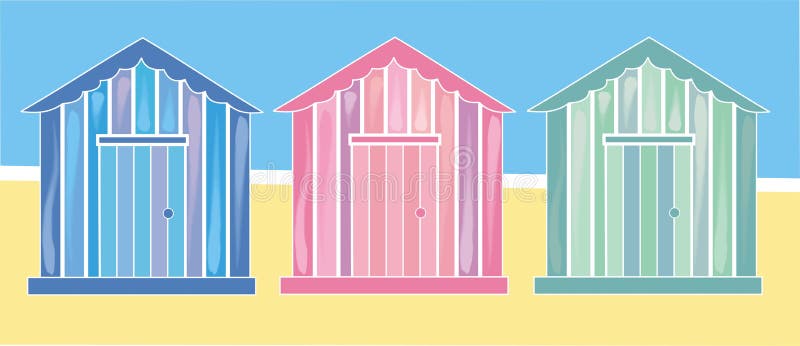 Beach huts stock illustration. Illustration of kiosk - 15243768