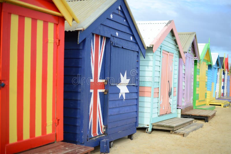 Beach Huts, Bathing Boxes, Australia Stock Photo - Image of house ...