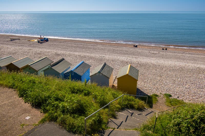 Beach Huts at Budleigh Salterton, Devon, UK Stock Image - Image of ...
