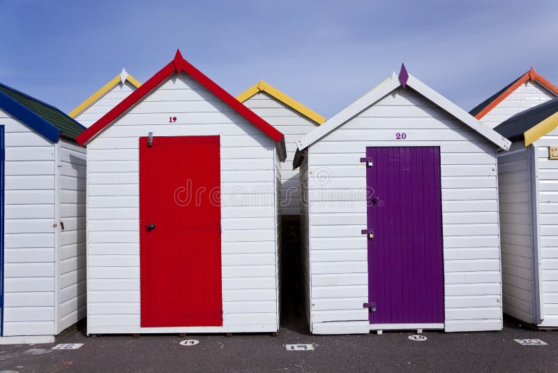 Beach Huts, Goodrington, Paignton Stock Image - Image of cabin, home ...