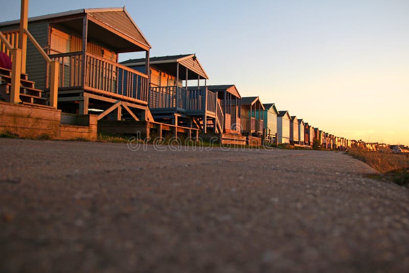 Beach Huts from Ground Level Stock Image - Image of night, ground: 33351669