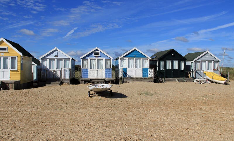 Beach Huts at Mudeford stock image. Image of shingle - 57778665