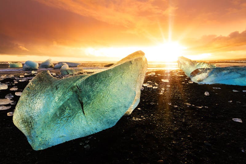 Beach ice sunset stock image. Image of excursion, beach - 56404607