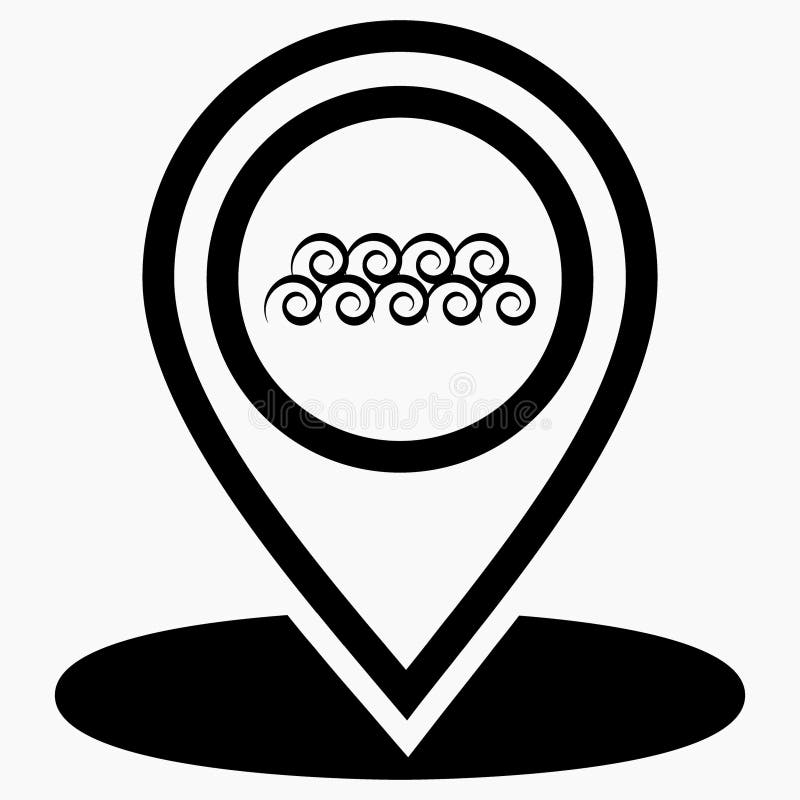 Beach icon stock vector. Illustration of vacation, pointer - 276706611