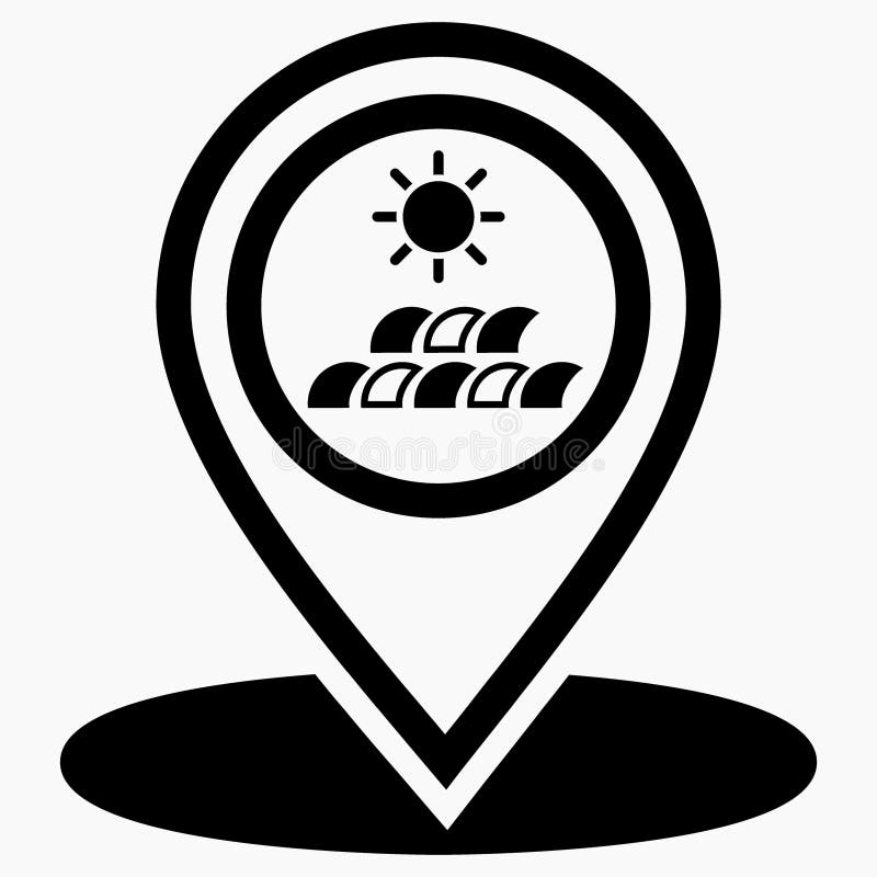 Beach icon stock vector. Illustration of place, rest - 276706639