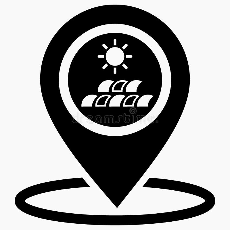 Beach icon stock vector. Illustration of travel, marker - 276706640