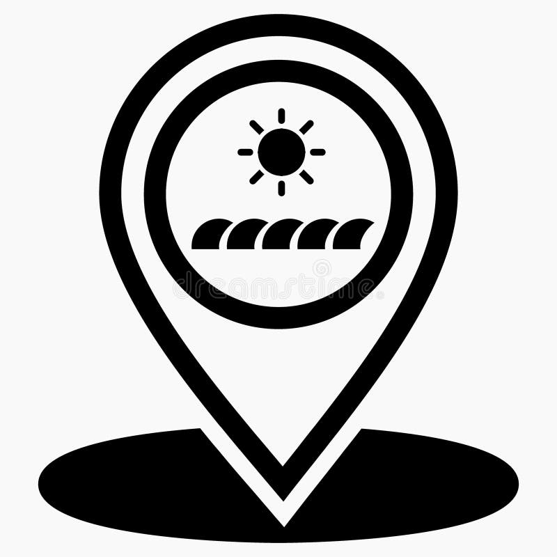 Beach icon stock vector. Illustration of resting, marker - 276706646