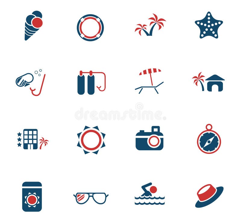 Beach icon set stock vector. Illustration of compass - 88248488