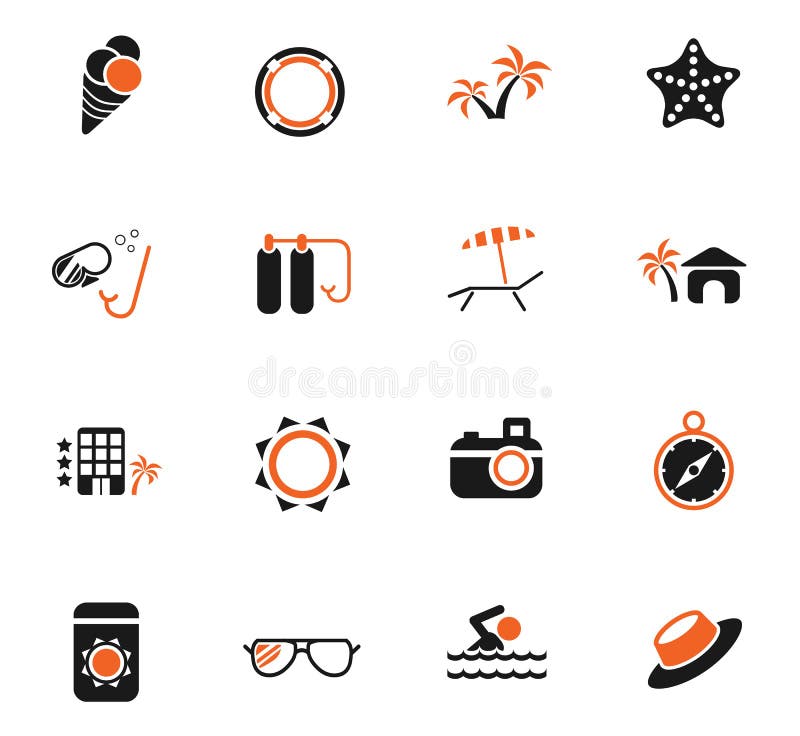 Beach icon set stock illustration. Illustration of compass - 88280987