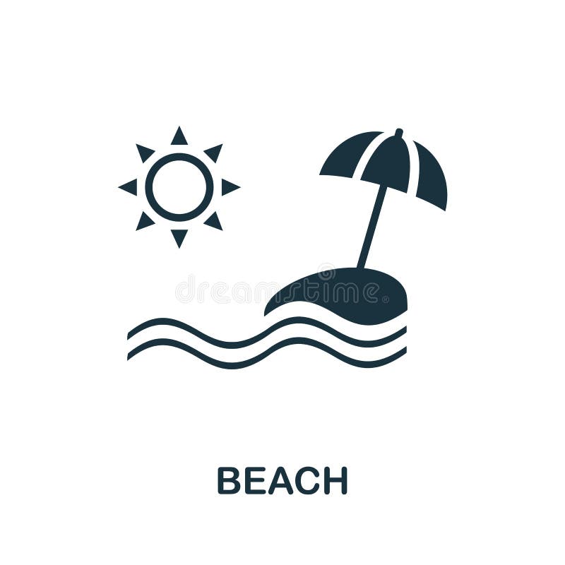 Beach Icon. Simple Illustration from Vacation Collection Stock ...