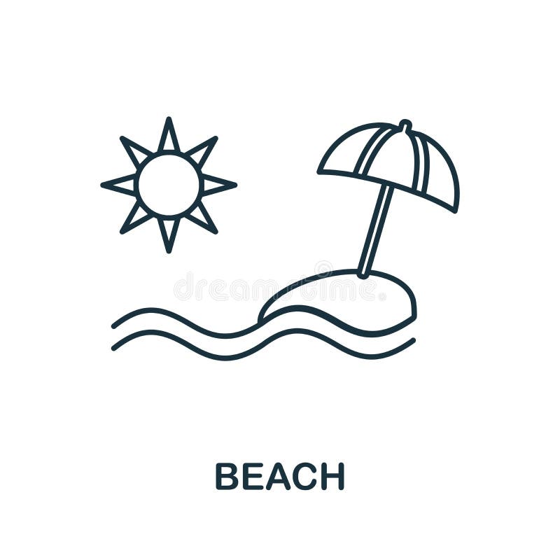 Beach Icon. Simple Illustration from Vacation Collection Stock Vector ...