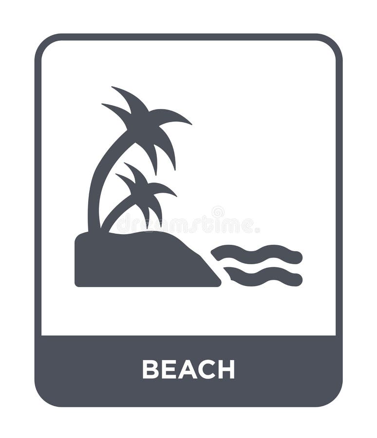 Beach Icon in Trendy Design Style. Beach Icon Isolated on White ...