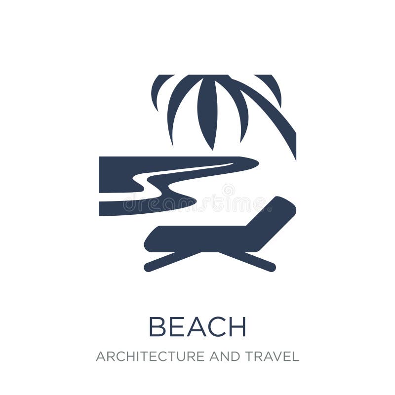 Beach Icon. Trendy Flat Vector Beach Icon on White Background Fr Stock ...