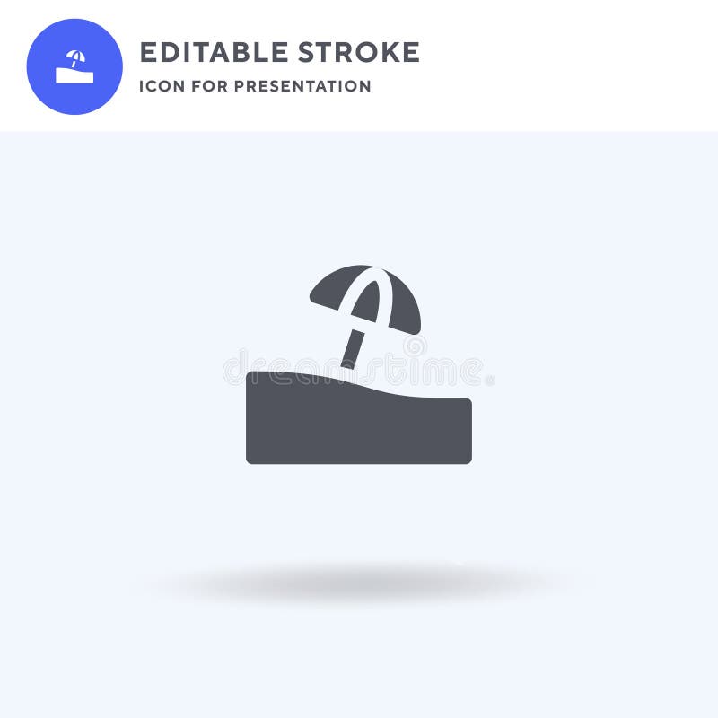 Beach Icon Vector, Filled Flat Sign, Solid Pictogram Isolated on White ...