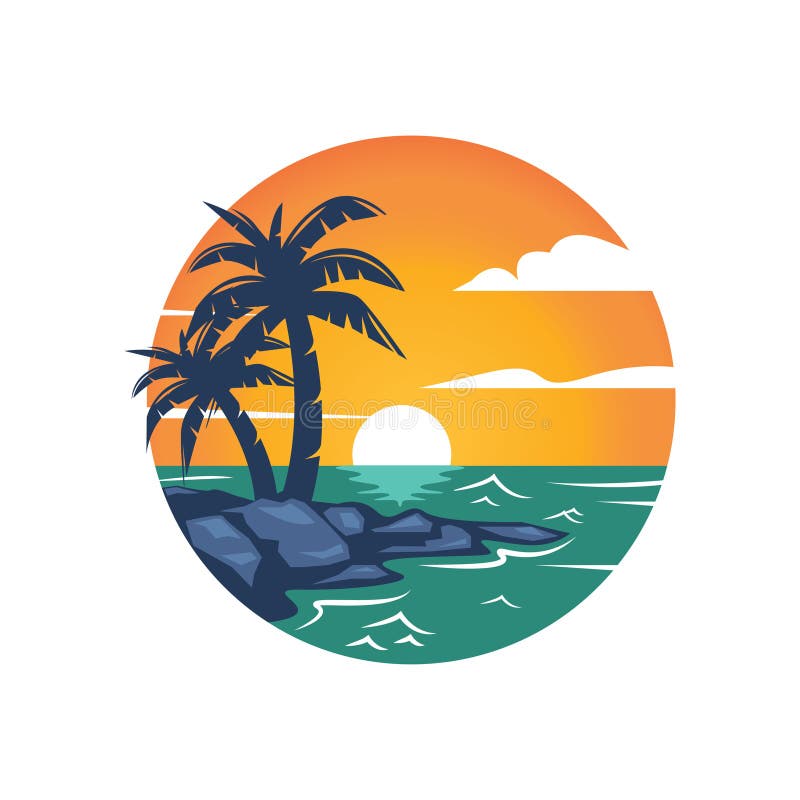 Beach Icon Vector Illustration Concept Design Template Stock Vector ...