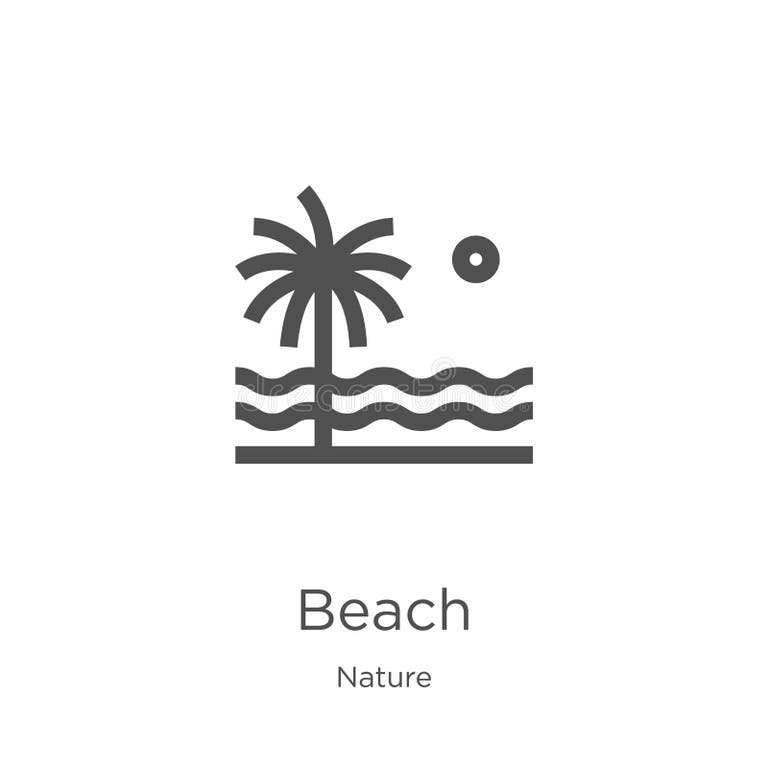 Beach Icon Vector from Nature Collection. Thin Line Beach Outline Icon ...