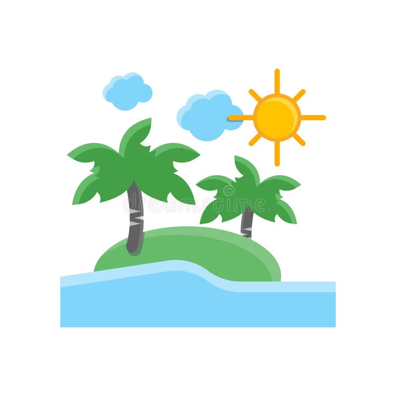 Beach Icon Vector Sign and Symbol Isolated on White Background Stock ...