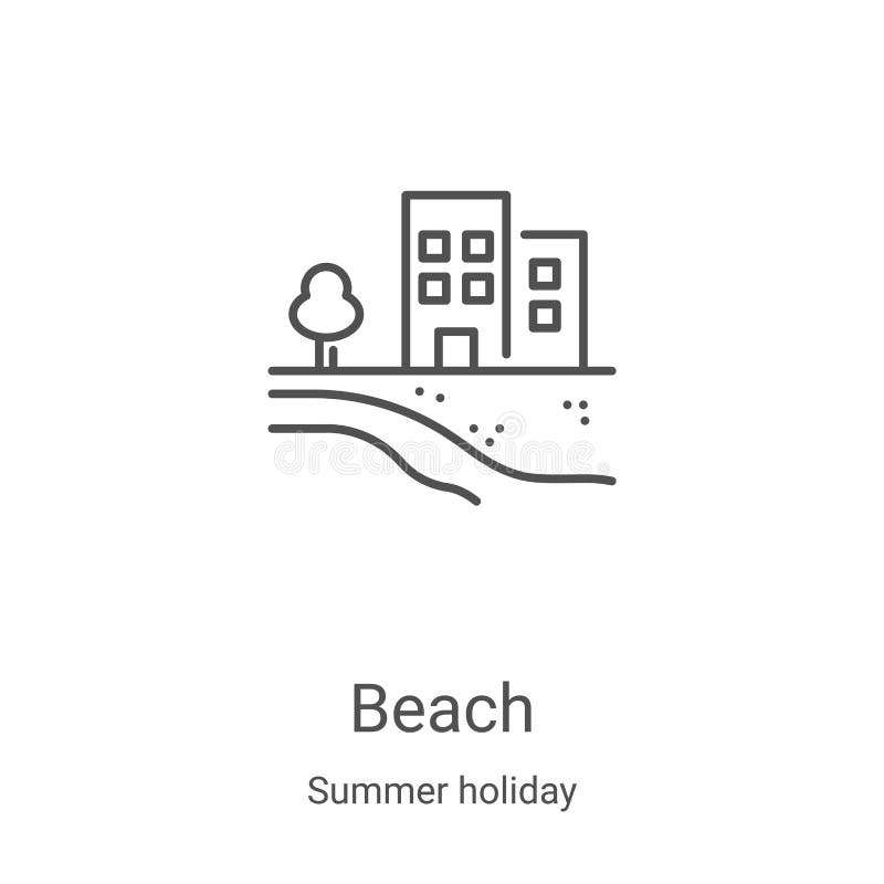 Beach Icon Vector from Travel Collection. Thin Line Beach Outline Icon ...