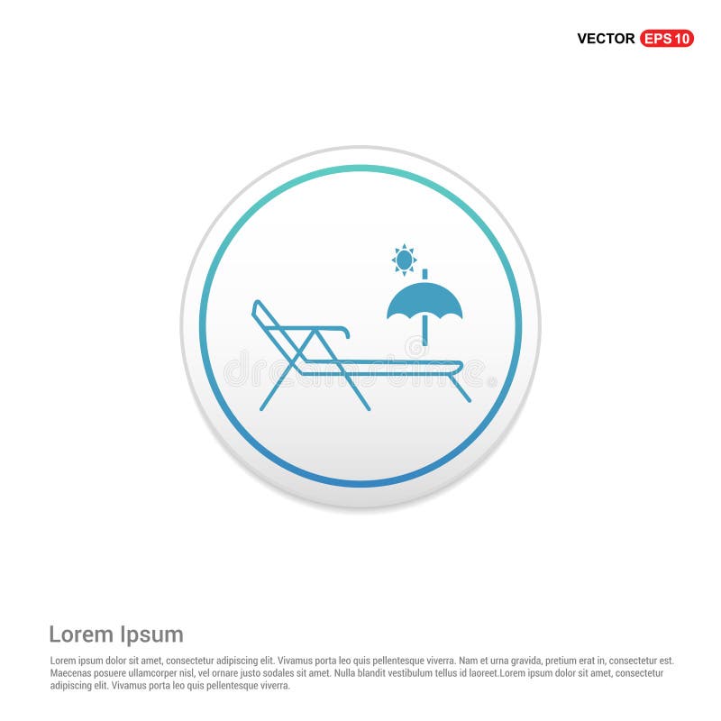 Beach Icon - White Circle Button Stock Vector - Illustration of icons ...