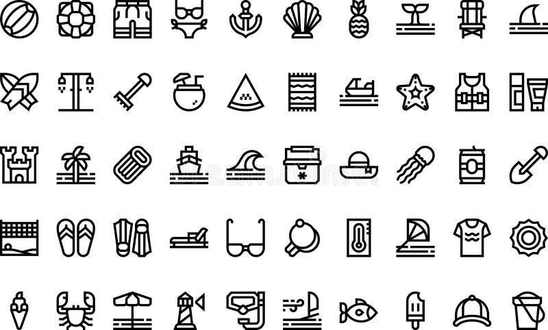 Beach Icons High-Quality Vector Icons Collection with Editable Stroke ...