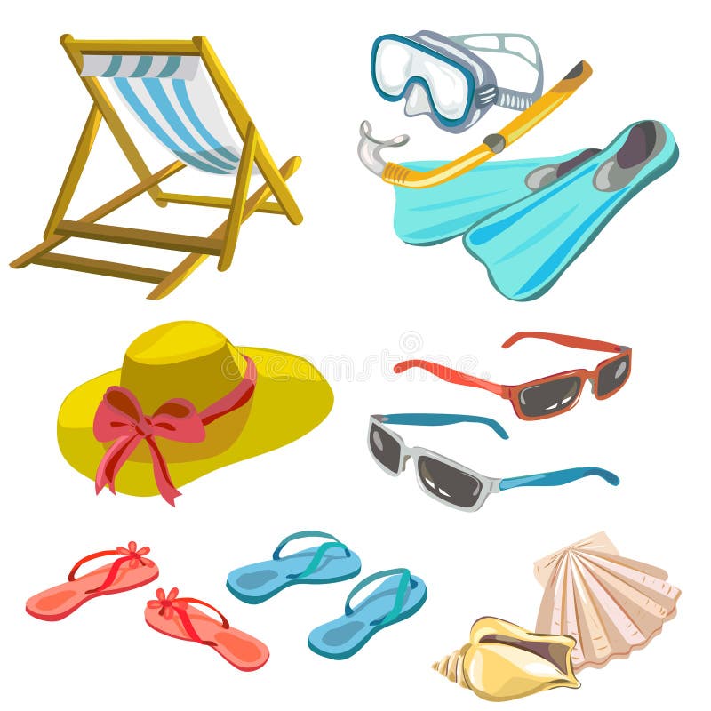 Beach icons stock vector. Illustration of isolated, beach - 30989531