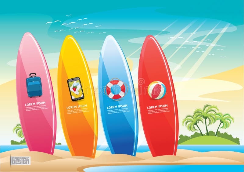 Beach Infographic. Vector Illustration Decorative Design Stock Vector ...