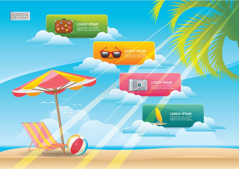 Beach Infographic. Vector Illustration Decorative Design Stock Vector ...