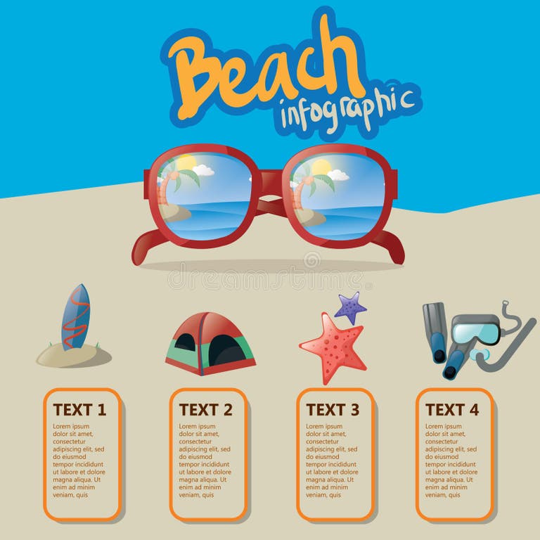 Beach Infographic. Vector Illustration Decorative Design Stock Vector ...