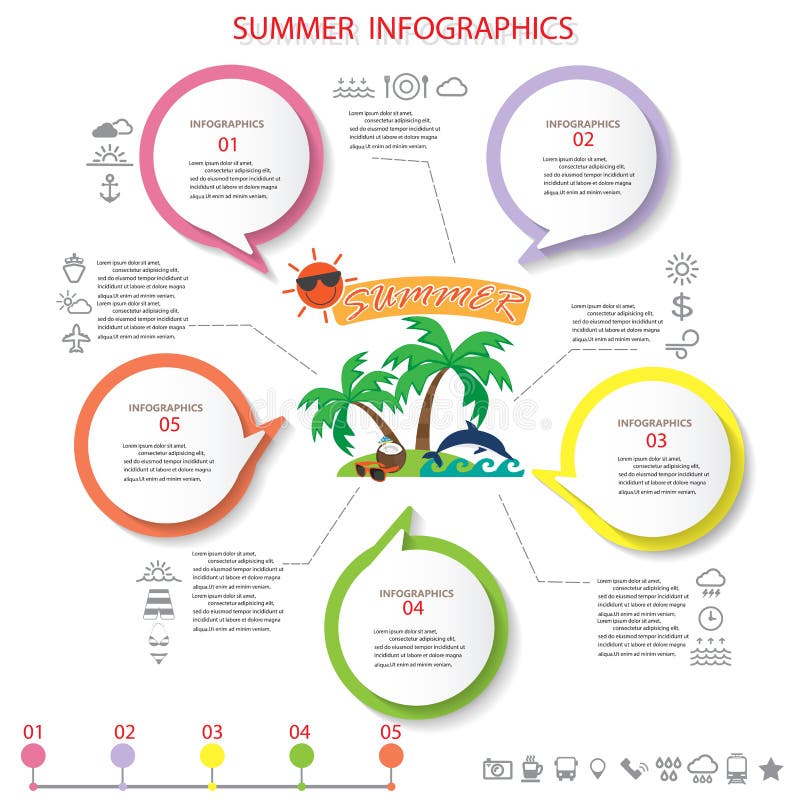 Beach infographics stock vector. Illustration of digital - 53177655